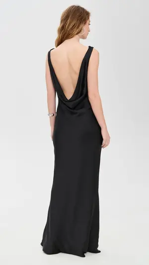 Norma Kamali Sleeveless Low Back Gown - Black