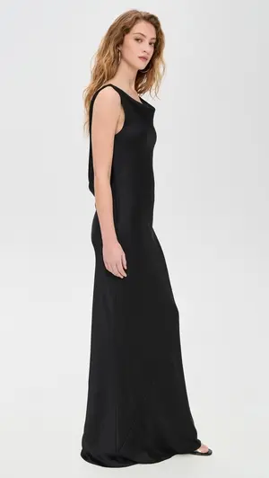 Norma Kamali Sleeveless Low Back Gown - Black