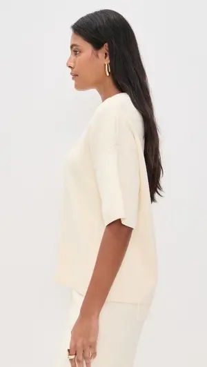 English Factory Collar Knit Top - Ivory