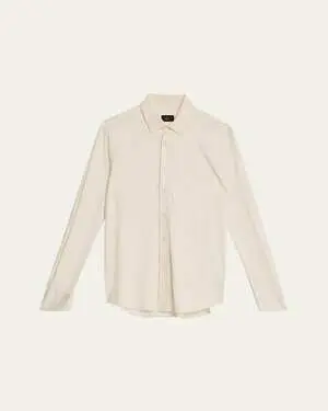 Brioni Silk Pique Sport Shirt Ivory