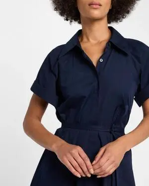 A.L.C. Julie Short-sleeve Shirtdress - Navy