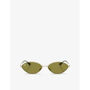 Ray-ban Oval-frame Metal Sunglasses - Gold