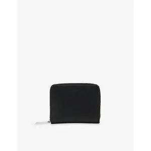 ALLSAINTS Lena Zipped Leather Wallet - Black/silver