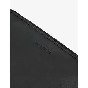 ALLSAINTS Lena Zipped Leather Wallet - Black/silver
