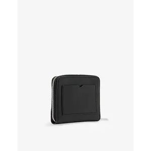 ALLSAINTS Lena Zipped Leather Wallet - Black/silver