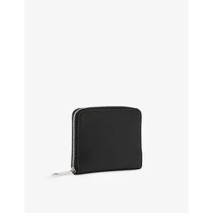 ALLSAINTS Lena Zipped Leather Wallet - Black/silver