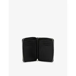 ALLSAINTS Lena Zipped Leather Wallet - Black/silver
