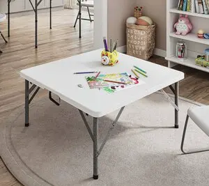 TECHNI HOME 34'portable Height Adjustable Squar E Folding Table