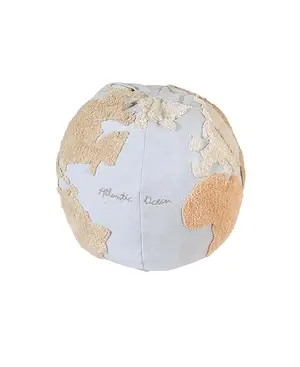 LORENA CANALS World Map Pouf 1' 8" X 1' 8" X 1' 6 - Multicolor