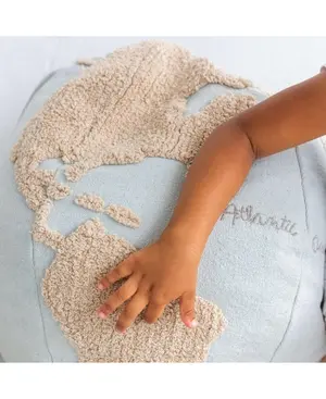 LORENA CANALS World Map Pouf 1' 8" X 1' 8" X 1' 6