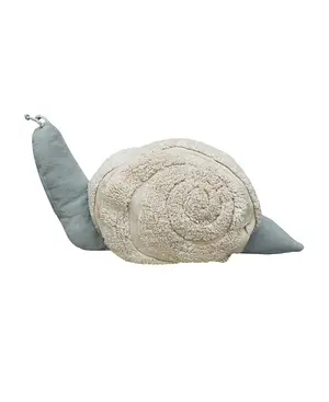 LORENA CANALS Mr. Snail Pouf 1' 2" X 3' X 1' 6 - Natural/vintage Blue