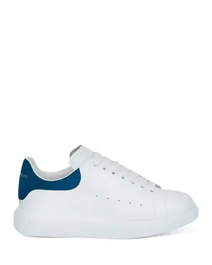 Alexander McQueen Oversized Sneakers With Leather Heel - Blue White