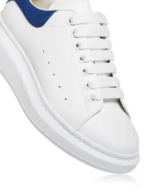 Alexander McQueen Oversized Sneakers With Leather Heel - Blue White