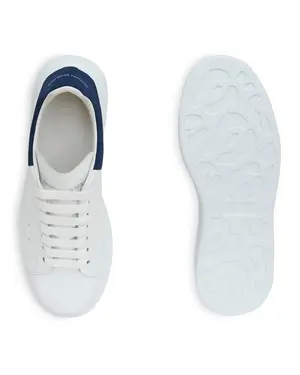 Alexander McQueen Oversized Sneakers With Leather Heel - Blue White
