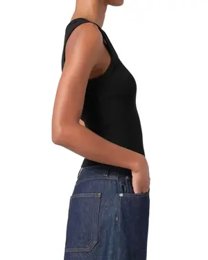 AGOLDE Ribbed Poppy Tank Top - Black