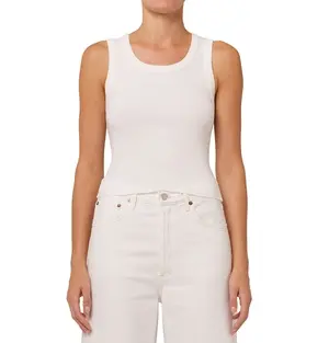 AGOLDE Ribbed Poppy Tank Top - White