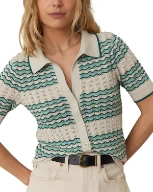 Marine Layer Piper Knit Resort Shirt - Aqua Groove