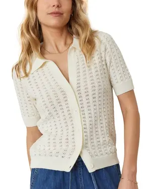 Marine Layer Piper Knit Resort Shirt - Cream