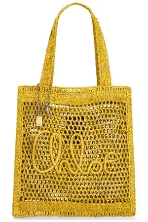 Chloé Summer Banana Raffia Tote Bag - Citronelle