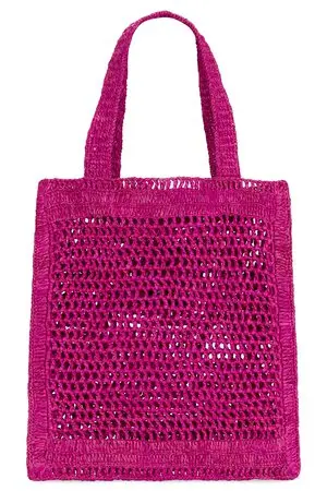 Chloé Summer Banana Raffia Tote Bag - Fuchsia Rose