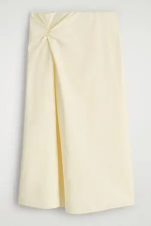 Cos Twisted Detail Asymmetrical Midi Skirt - Yellow