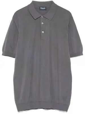 DRUMOHR Cotton Polo Shirt - Grey