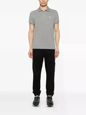 Moncler Logo-patch Cotton Polo Shirt - Grey