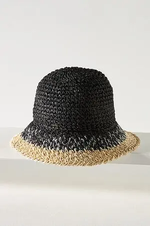 Eugenia Kim Raffia Bucket Hat Black