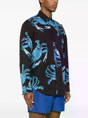 MSGM King Crab-print Cotton Shirt