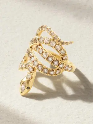 Ileana Makri 18-karat Diamond Snake Ring - Gold