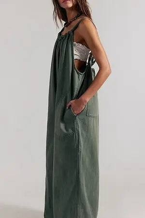 Free People We The Free Freebird Denim Jumpsuit - Four Leaf Clover