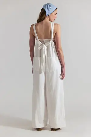 Free People We The Free Freebird Denim Jumpsuit - Pelican