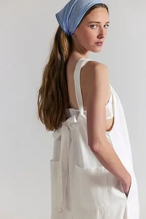 Free People We The Free Freebird Denim Jumpsuit - Pelican