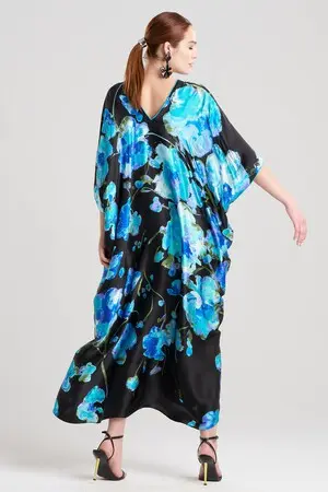 Natori Sakura Matsuri Beaded Cocoon Silk Caftan