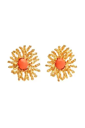 KENNETH JAY LANE Reef Pierced Earrings - Coral