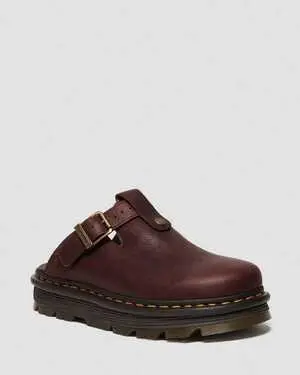 Dr. Martens Zebzag Rustique Leather Platform Mules