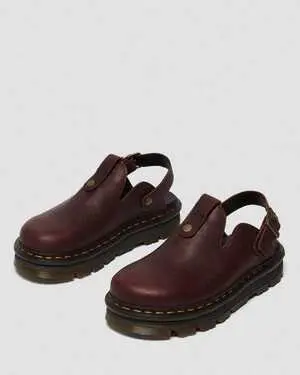 Dr. Martens Zebzag Rustique Leather Platform Mules