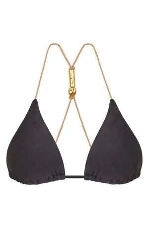 VIX PAULA HERMANNY Nancy T-back Beaded Triangle Bikini Top