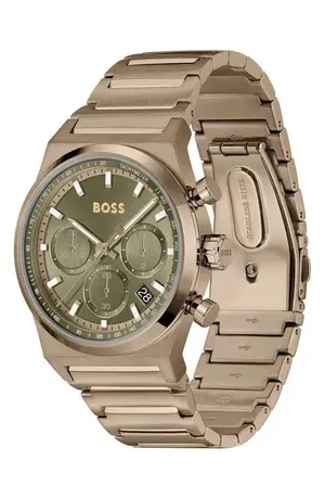 BOSS Candor Chronograph Bracelet Watch - Olive Green