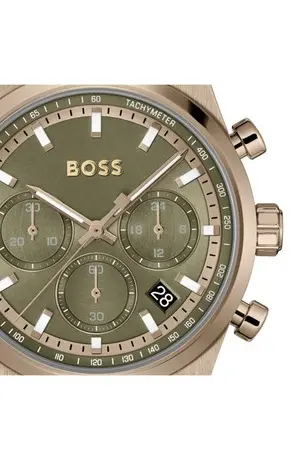 BOSS Candor Chronograph Bracelet Watch - Olive Green