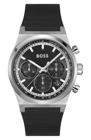 BOSS Candor Chronograph Strap Watch - Black Dial