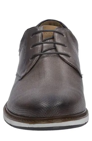 Josef Seibel Stuart 02 Perforated Leather Derby - Granite
