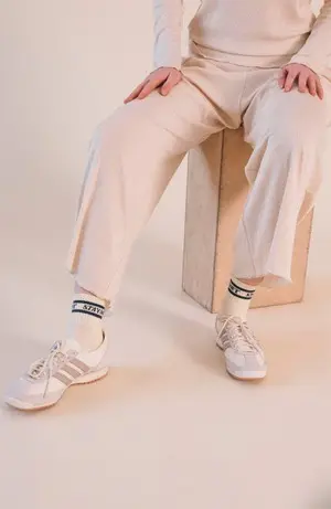 POPLINEN Stay Soft Organic Cotton Stripe Quarter-crew Socks