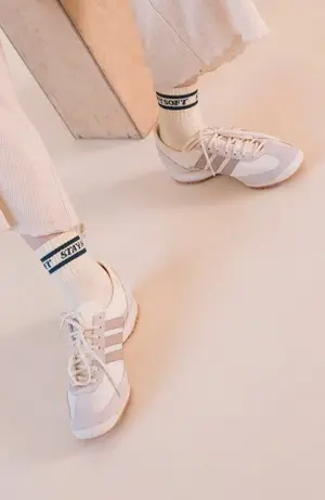 POPLINEN Stay Soft Organic Cotton Stripe Quarter-crew Socks