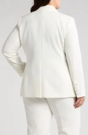 TAHARI ASL One-button Blazer - White