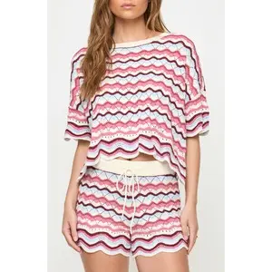 L*Space Sun Chaser Stripe Cover-up Shorts - Sand In Hand