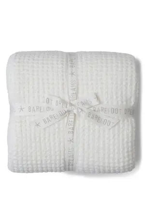 Barefoot Dreams Cozychic® Waffle Knit Bed Blanket - Pearl