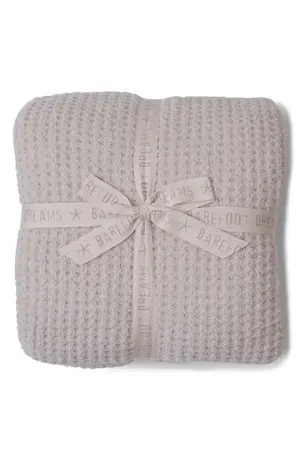 Barefoot Dreams Cozychic® Waffle Knit Bed Blanket - Stone