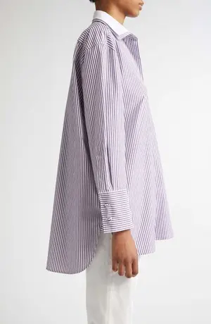 Max Mara Tubinga Stripe Stretch Cotton Button-up Shirt