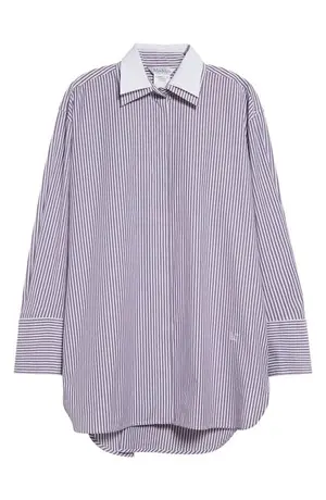 Max Mara Tubinga Stripe Stretch Cotton Button-up Shirt